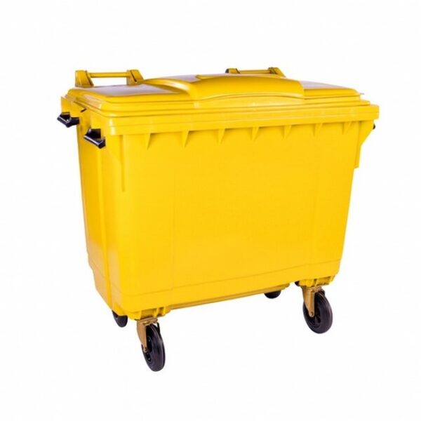 1100L Wheelie Bin – 4 Wheel – Bulk Bin – Plastic – Yellow ...