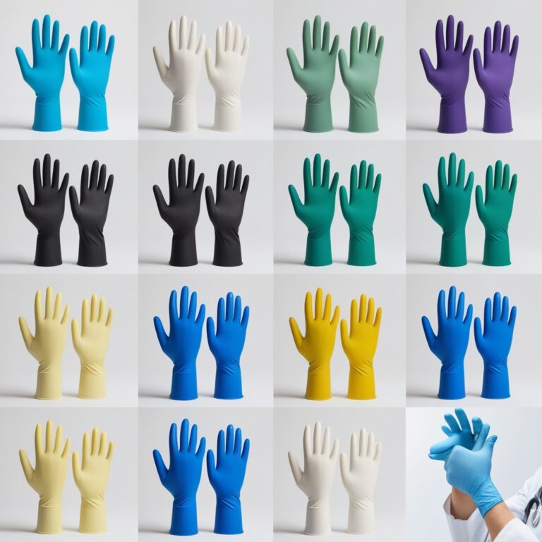 Chemical protective gloves Nitrex 440 L (9) latex, blue, flocked inside ...